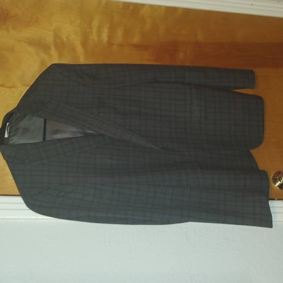 Bar III | Suits & Blazers | Bar Iii Blazer Charcoal Grey With Plaid ...